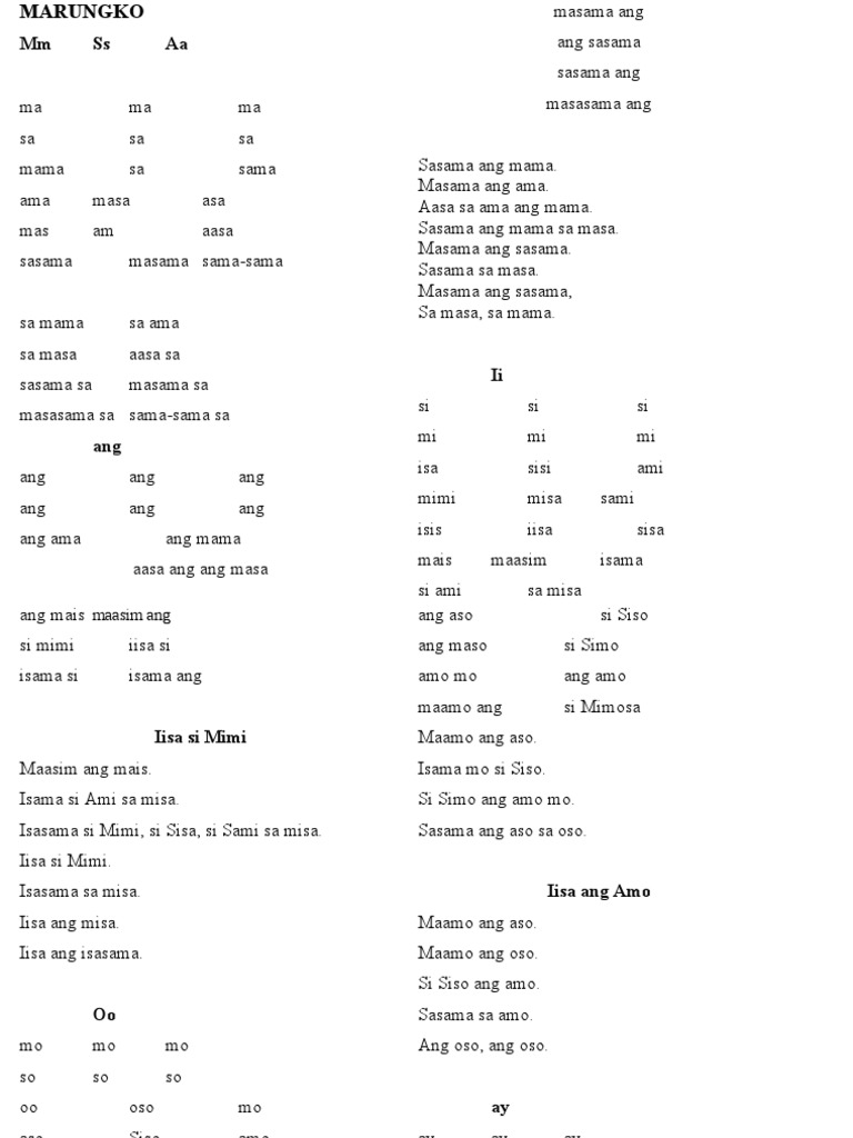 Marungko Kinder | PDF