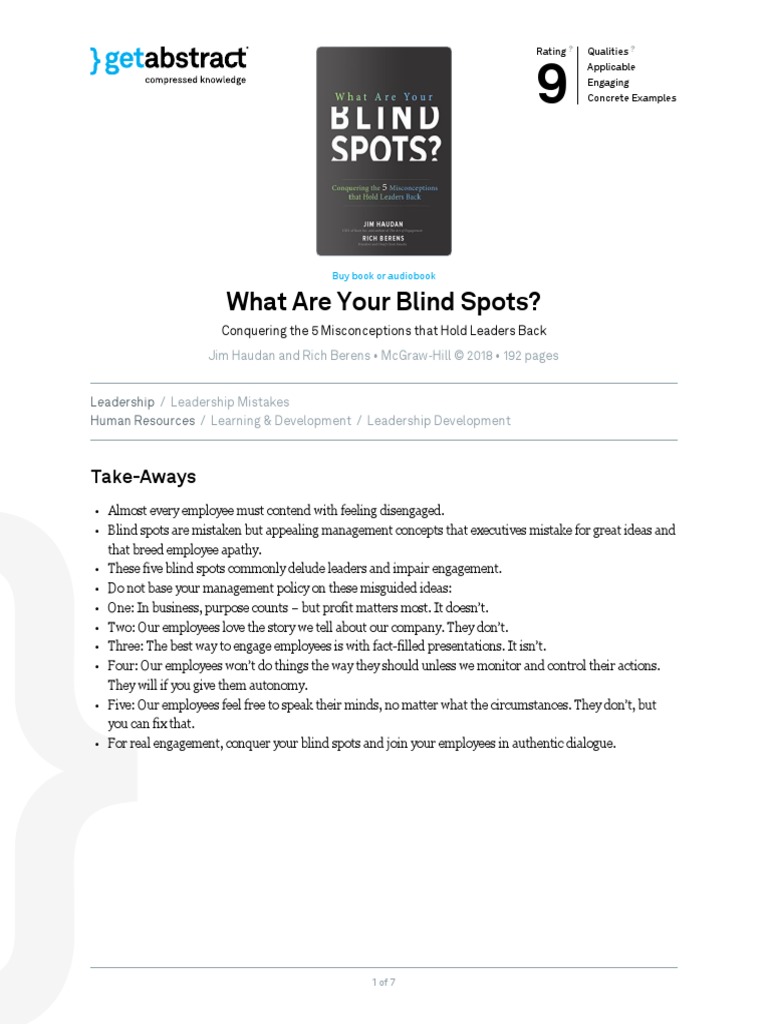 What Are Your Blind Spots? | PDF | Employment | Leadership