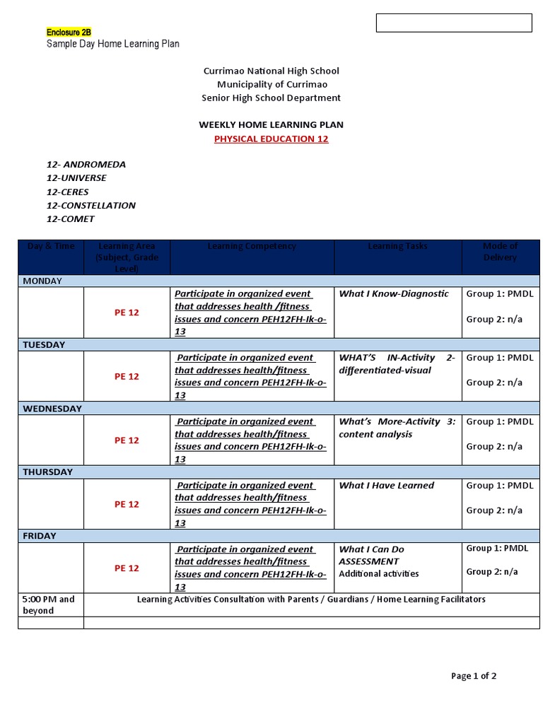 WHLP Pe 12 Module 7 | Download Free PDF | Education Theory | Behavior ...