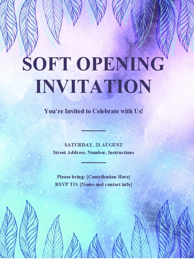 Soft Opening Invitation: You're Invited To Celebrate With Us! | PDF