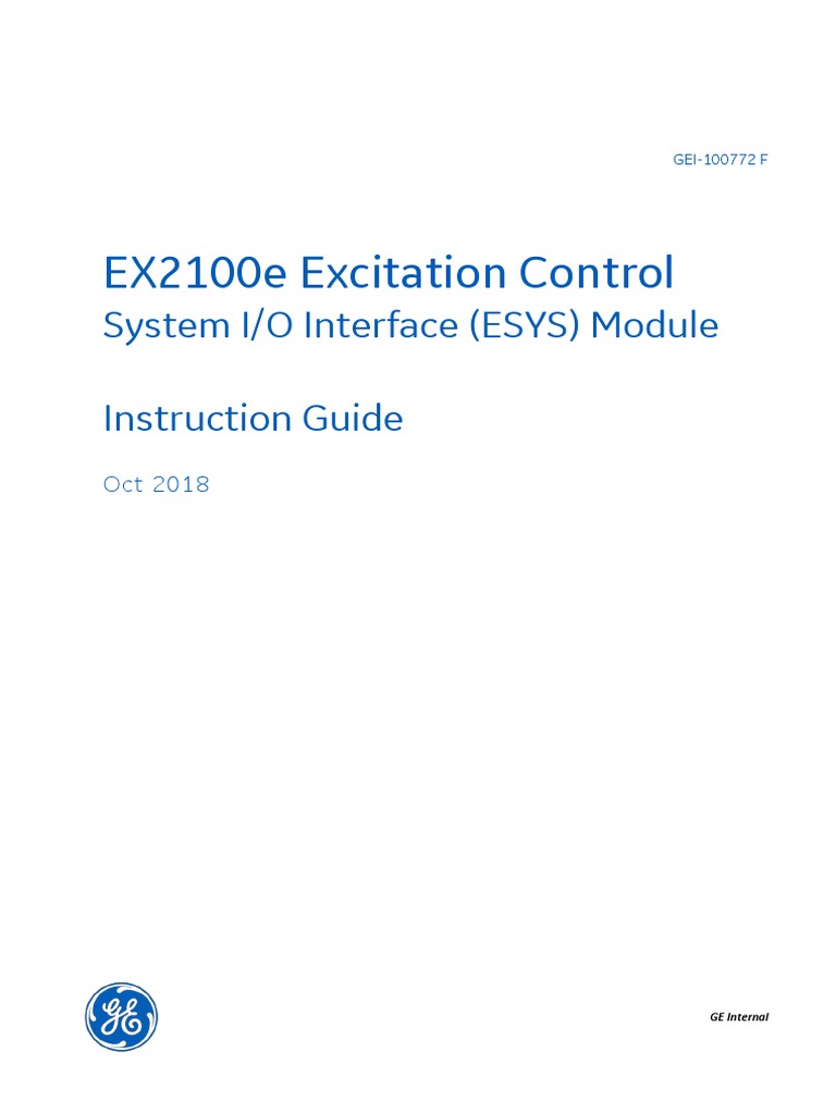 GEI-100772-EX2100e Excitation Control System IO Interface (ESYS) Module ...