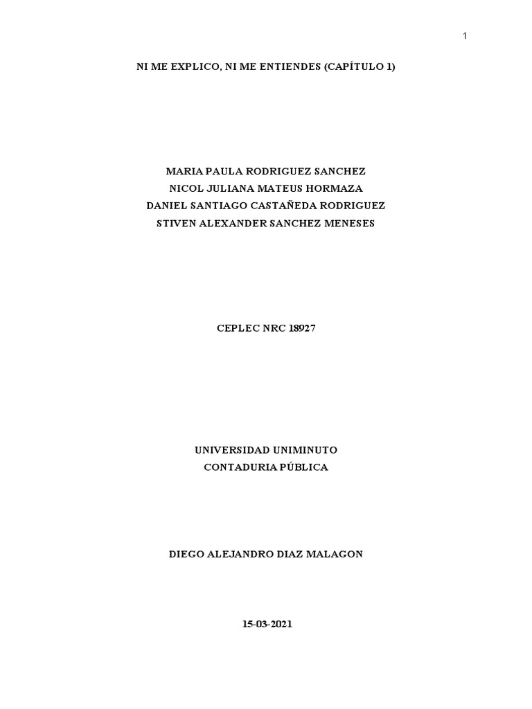 Resumen Ni Me Explico Ni Me Entiendes | PDF | Comunicación | Mente