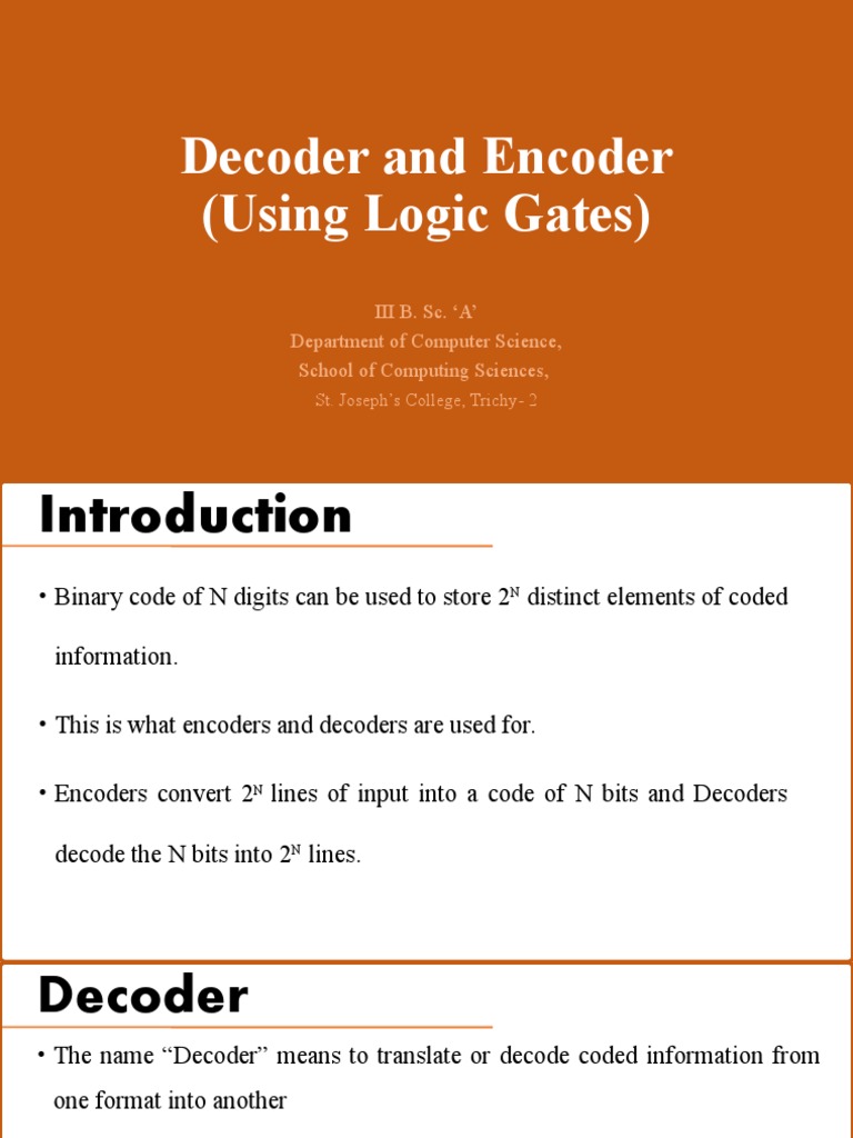 3BSCB - Decoder and Encoder | PDF | Logic Gate | Bit