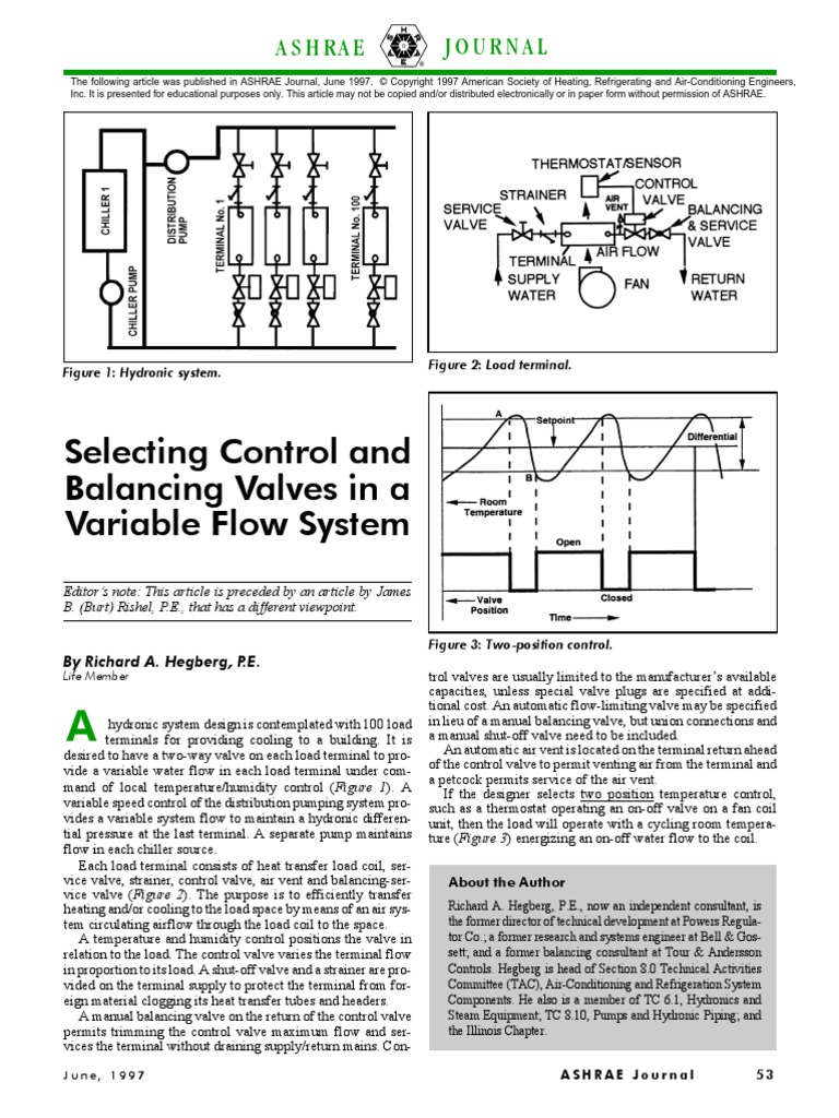 Selecting Control and Balancing Valves in A Variable Flow System ...
