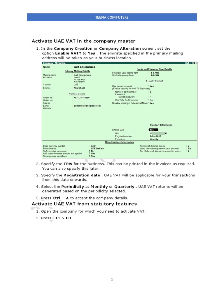 GCC Vat1 | PDF | Debits And Credits | Value Added Tax