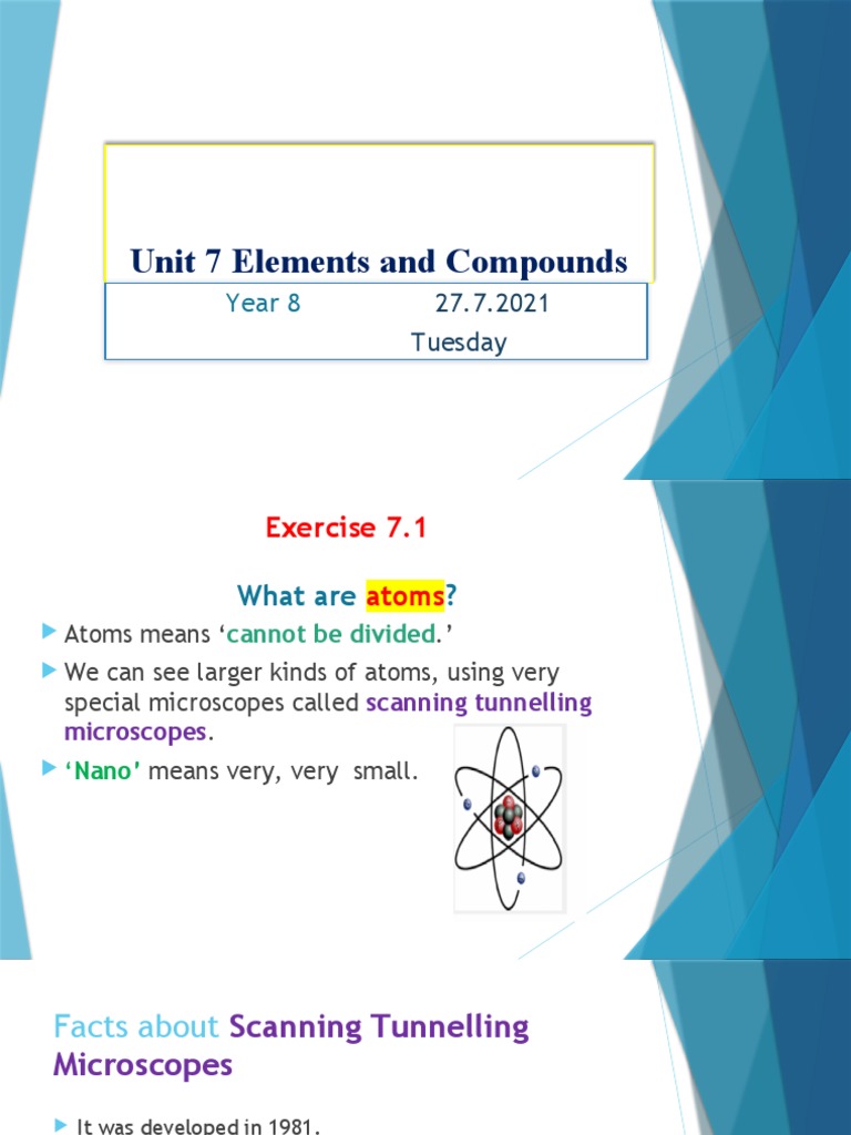 Unit 7 Elements and Compounds | PDF | Chemical Elements | Chemical ...