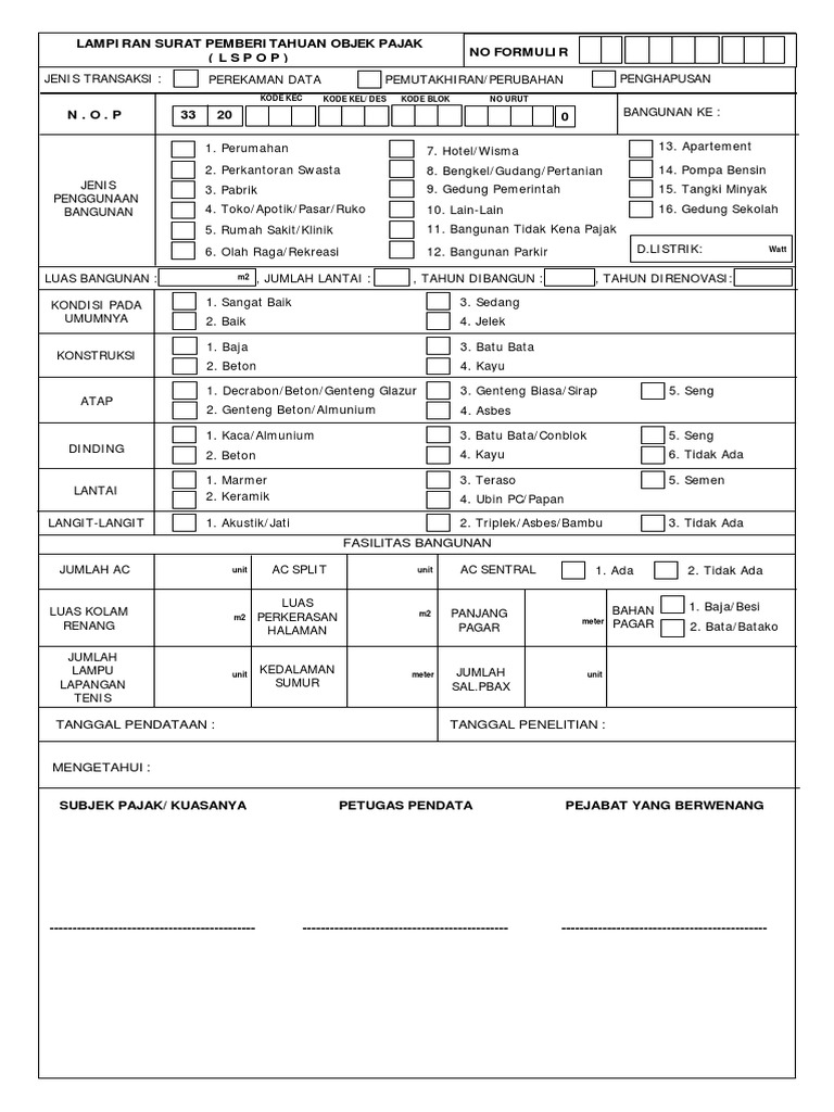 Blangko Lspop Sip | PDF