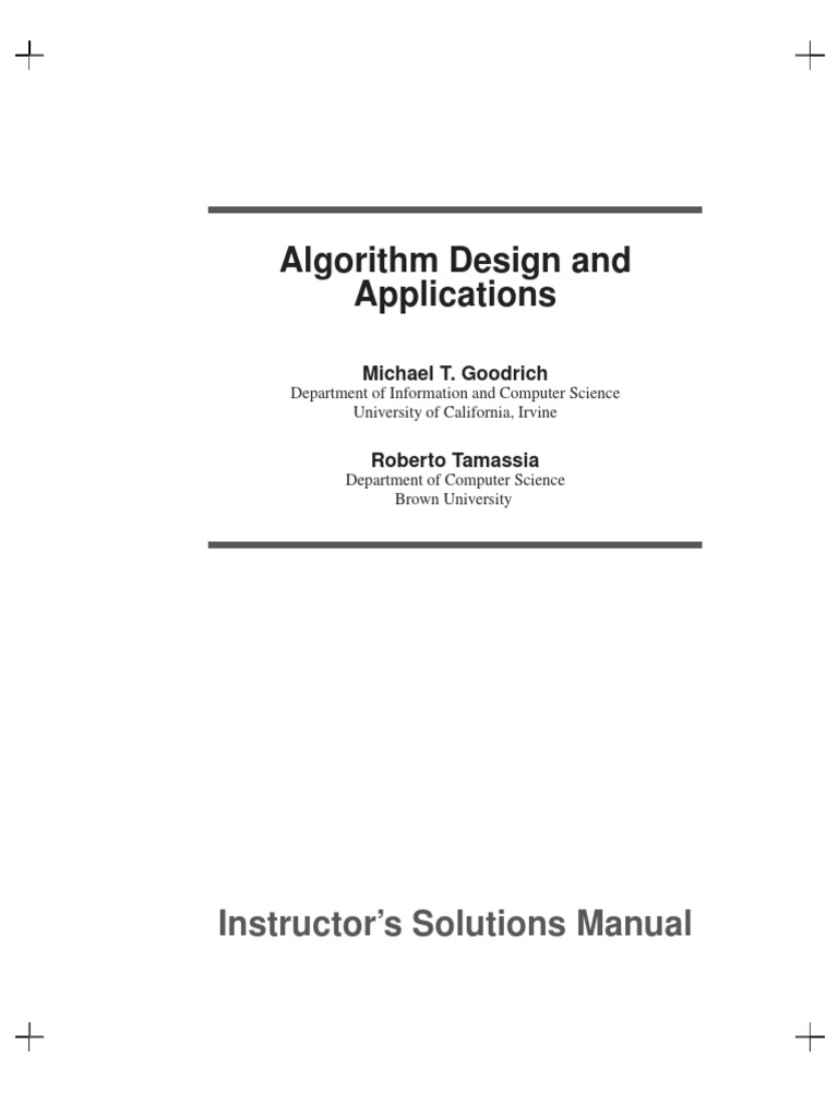 Algorithm Design and Applications: Instructor's Solutions Manual | PDF | Logarithm | Time Complexity
