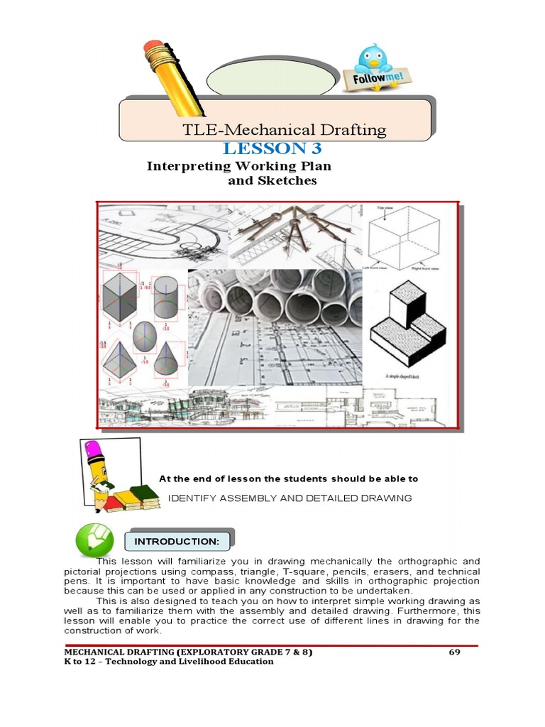 Lesson 3: TLE-Mechanical Drafting | PDF | Technical Drawing | Drawing