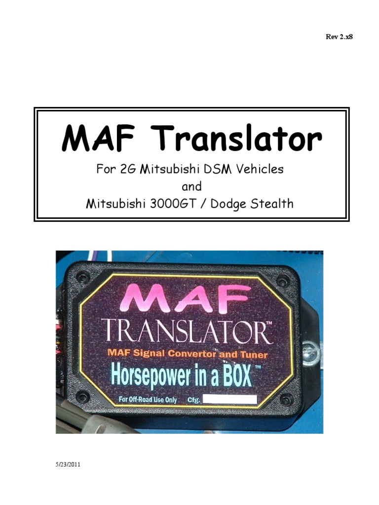 MAF Translator for 2G DSM & 3000GT | PDF