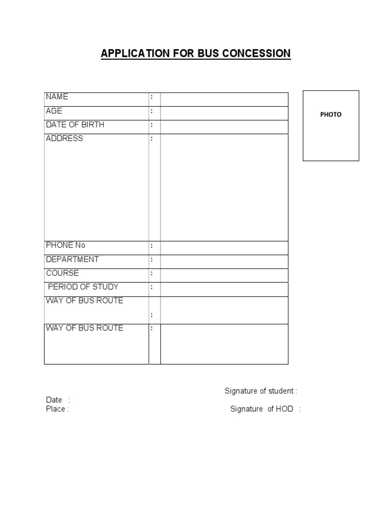 Application For Bus Concession | PDF