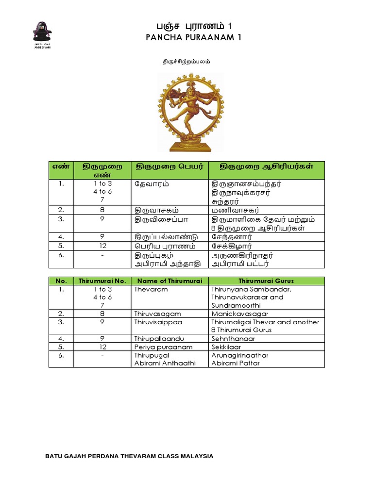 7 Pancha Puranam | PDF
