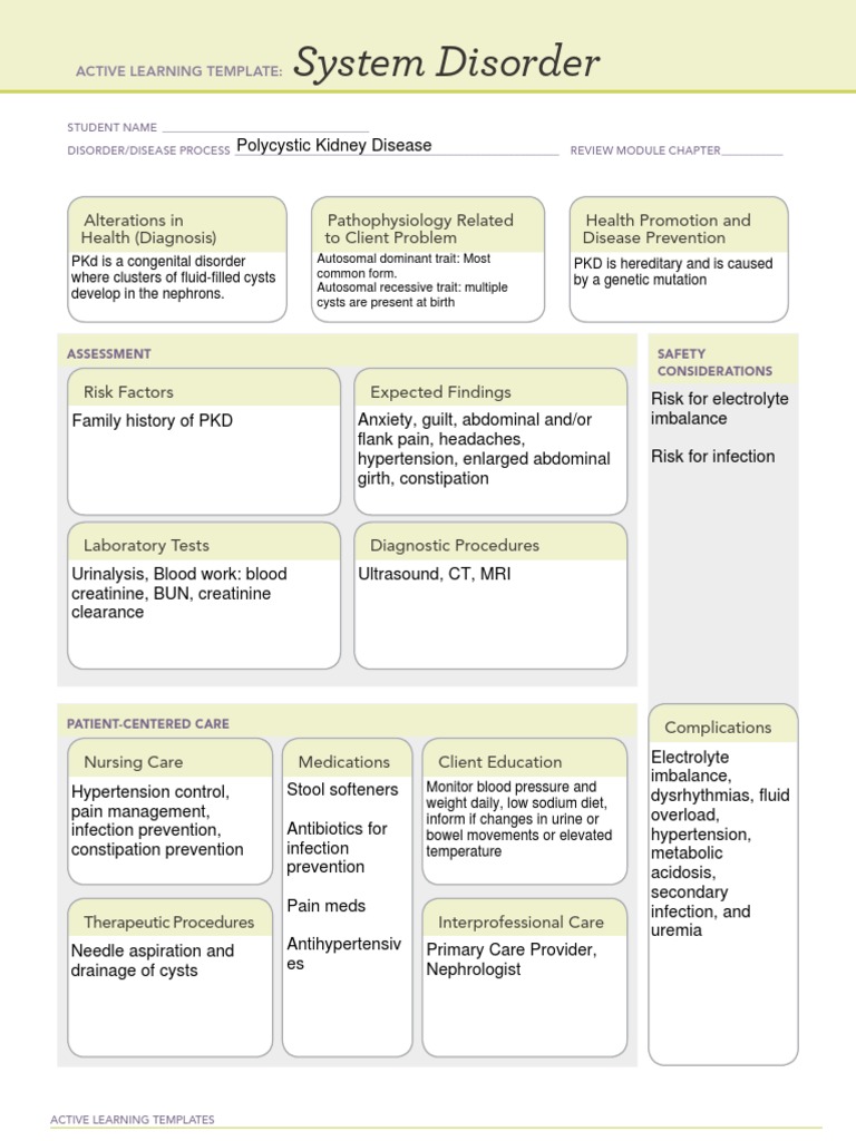 System Disorder: Active Learning Template | PDF | Medical Specialties ...
