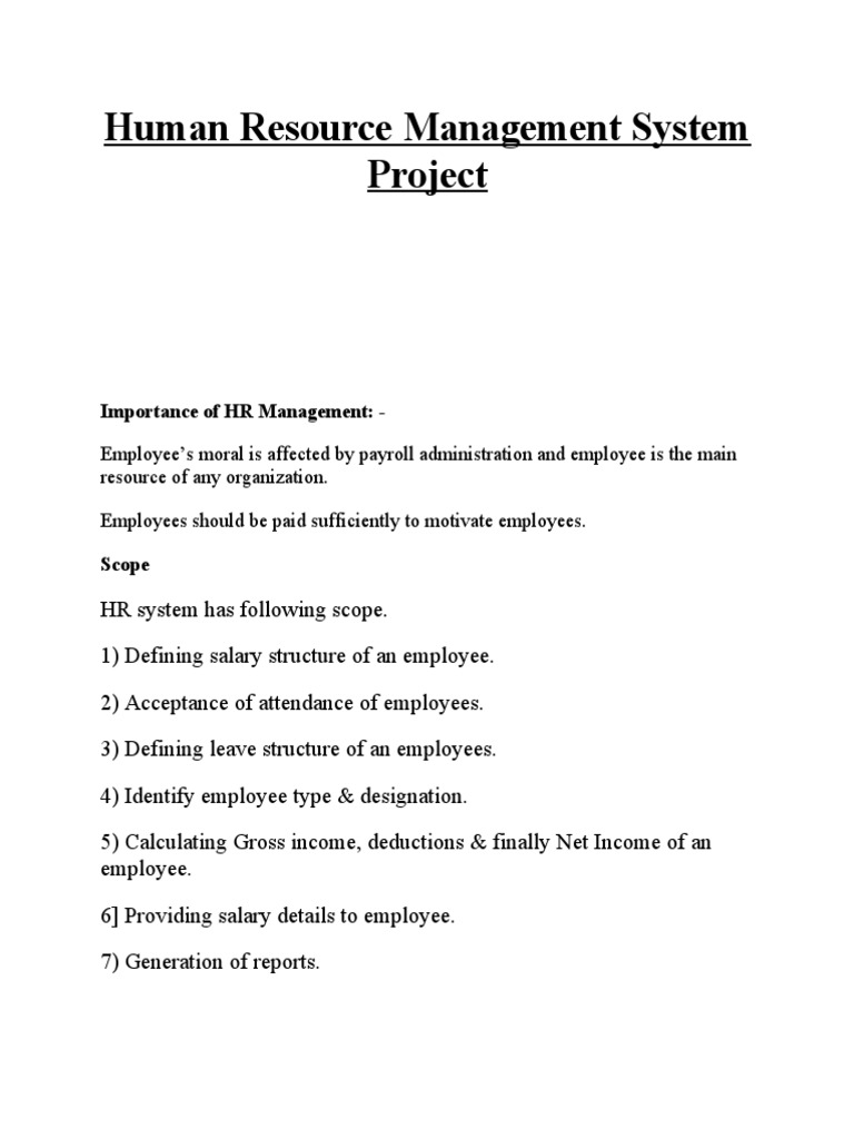 HR Management System Project | PDF | Paycheck | Databases