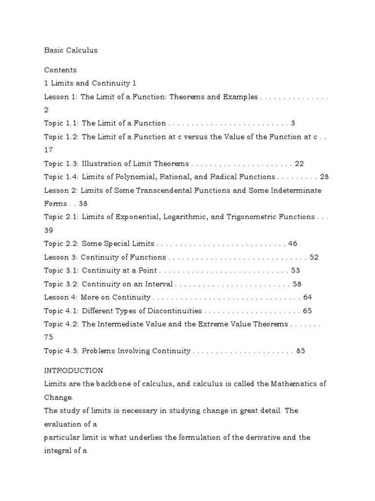 Basic Calculus | PDF | Function (Mathematics) | Continuous Function