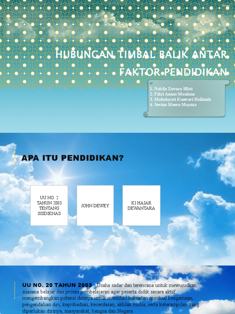 Hubungan Timbal Balik Antar Faktor Pendidikan | PDF