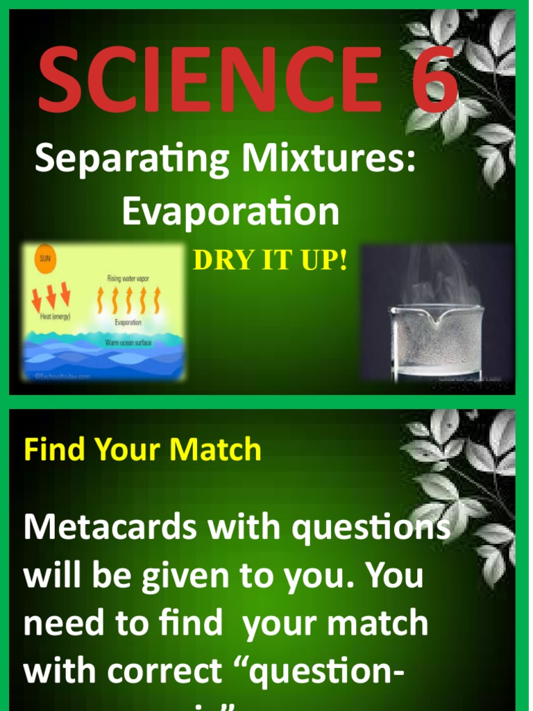Evaporation Experiment for Mixture Separation | PDF