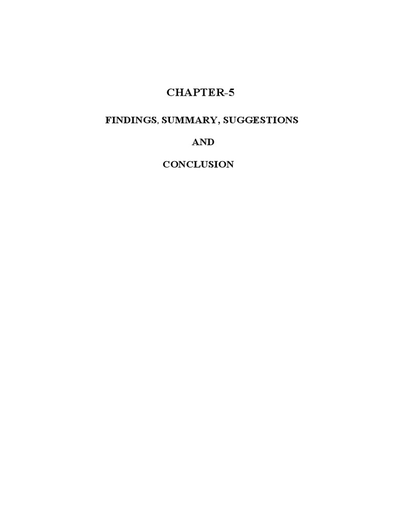 Chapter-5: Findings Summary, Suggestions AND Conclusion | PDF | Debit ...