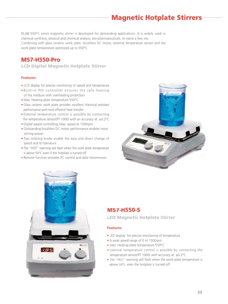 Magnetic Hotplate Stirrers: MS7-H550-Pro | PDF | Electric Motor ...