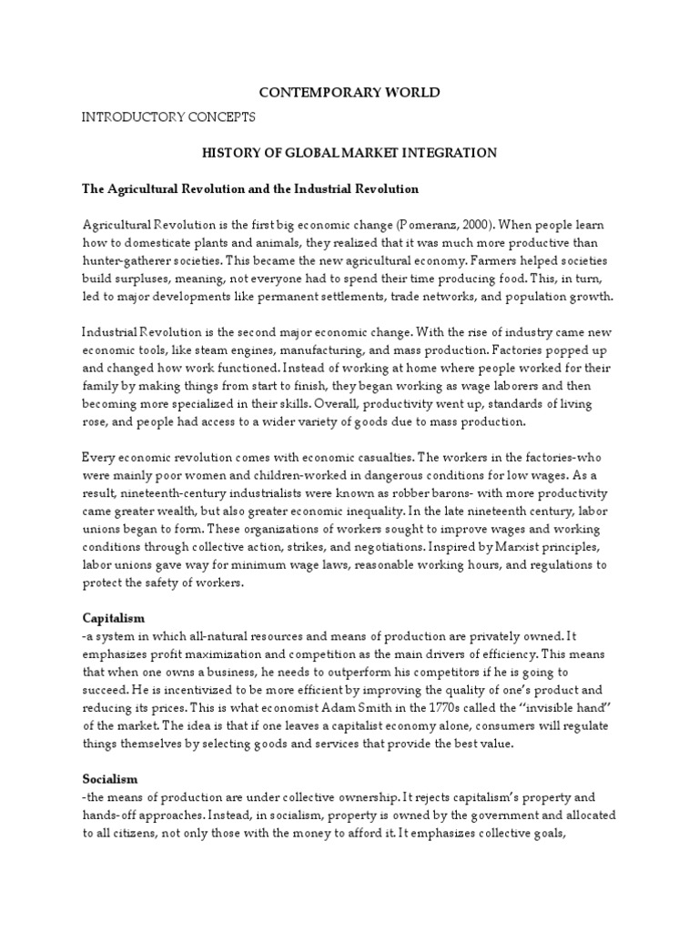 History of Global Market Integration | PDF | Capitalism | Profit ...