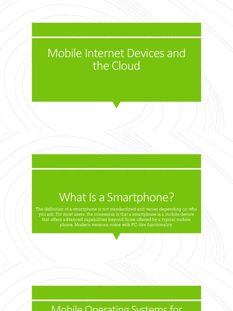 9-Mobile Internet Devices and The Cloud | PDF | Android (Operating System) | Smartphone