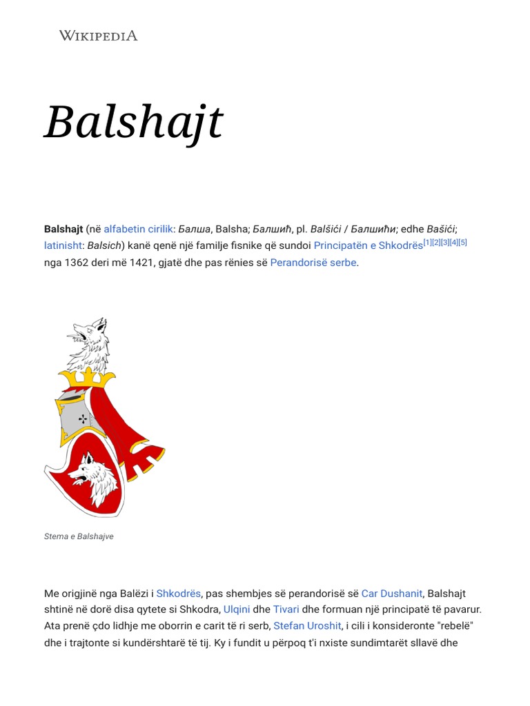 Balshajt - Wikipedia | PDF