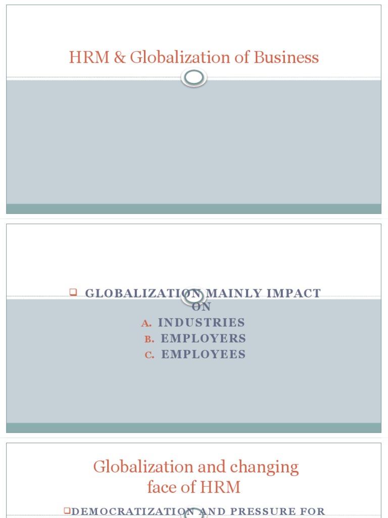 HRM23 HRM & Globalization | PDF