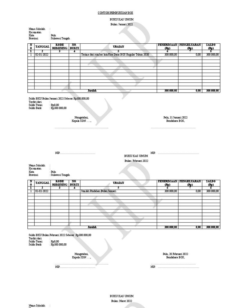 Contoh BKU BOS | PDF