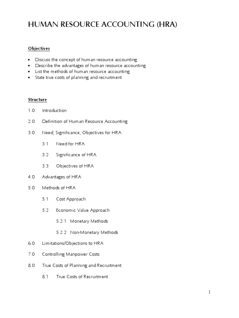 Human Resource Accounting | PDF | Human Resources | Human Resource ...
