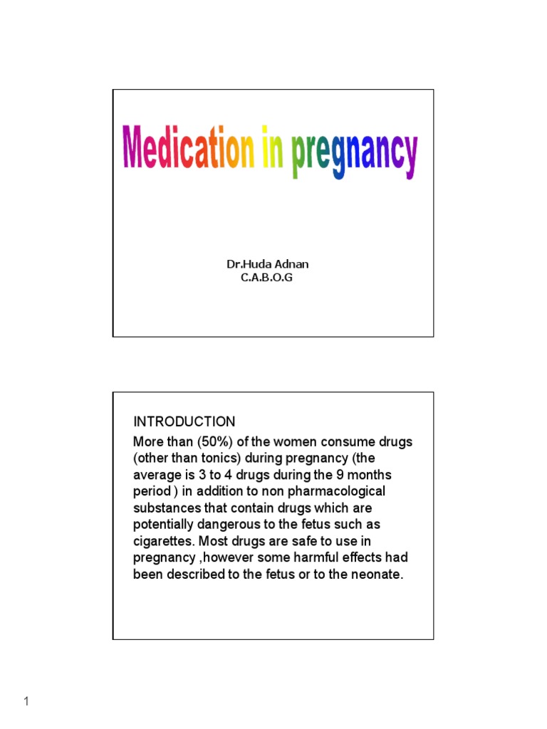 Medication in Pregnancy | PDF | Fetus | Medical Treatments