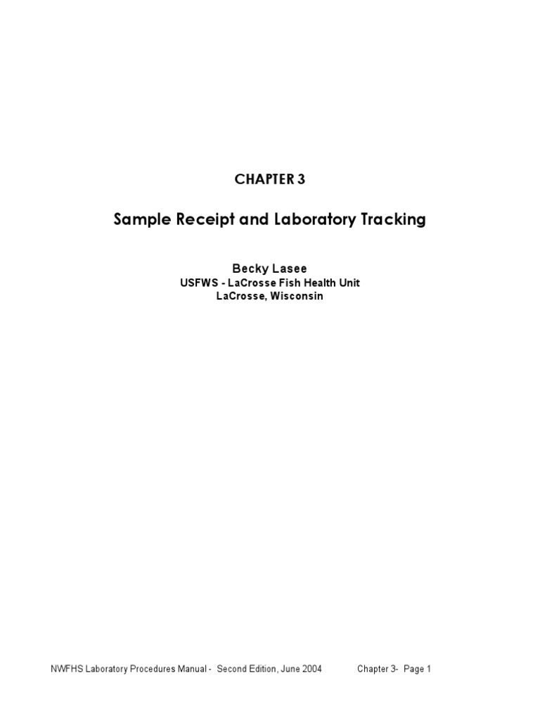 Sample Receipt and Laboratory Tracking: Becky Lasee | PDF | Polymerase ...