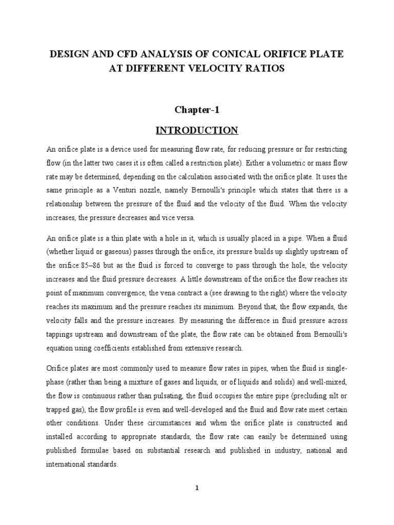 CFD Analysis of Conical Orifice Plates | PDF | Continuum Mechanics ...