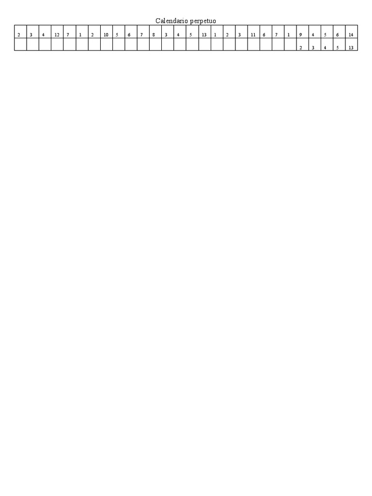 Calendario Perpetuo | PDF