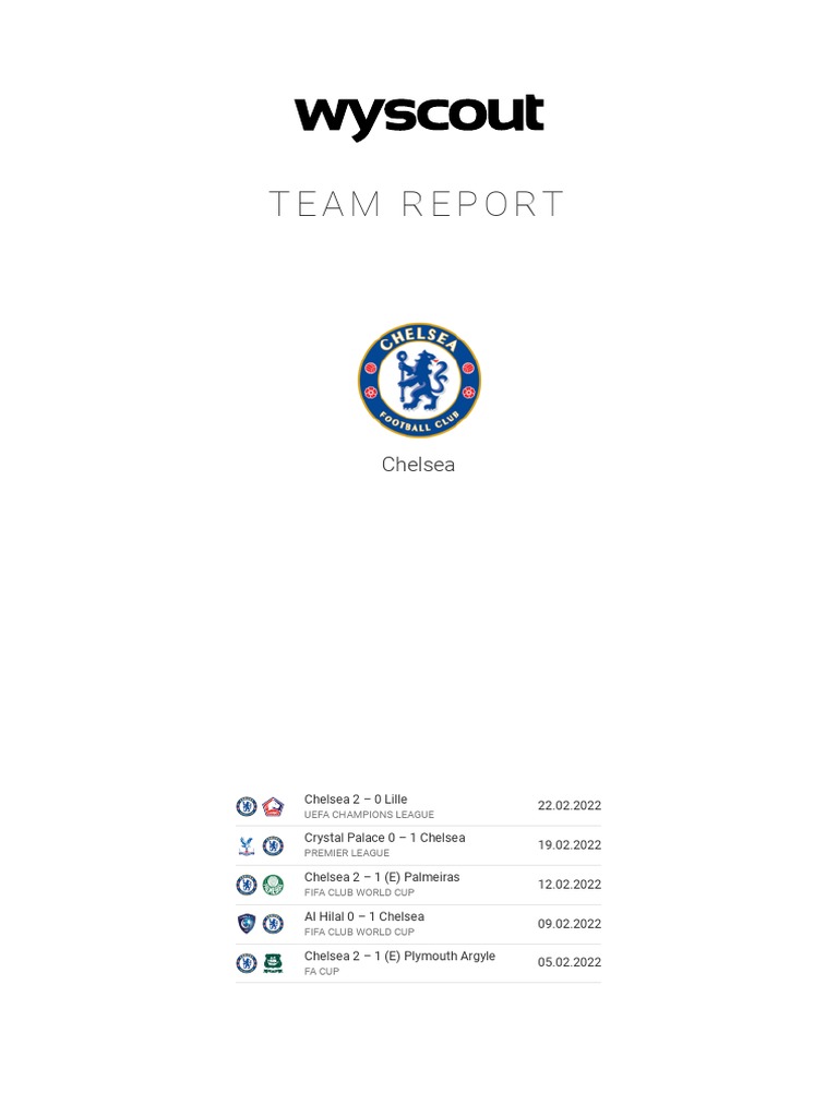 Chelsea FC | PDF | Sports | Association Football Players