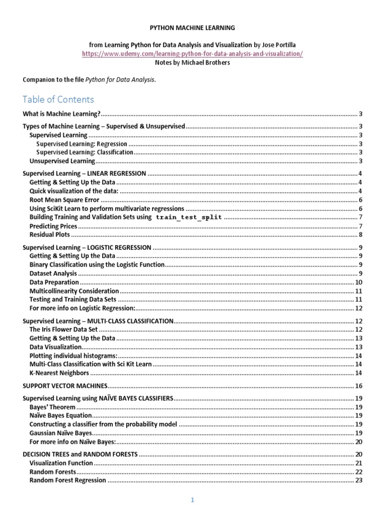 Python Machine Learning | PDF | Errors And Residuals | Regression Analysis