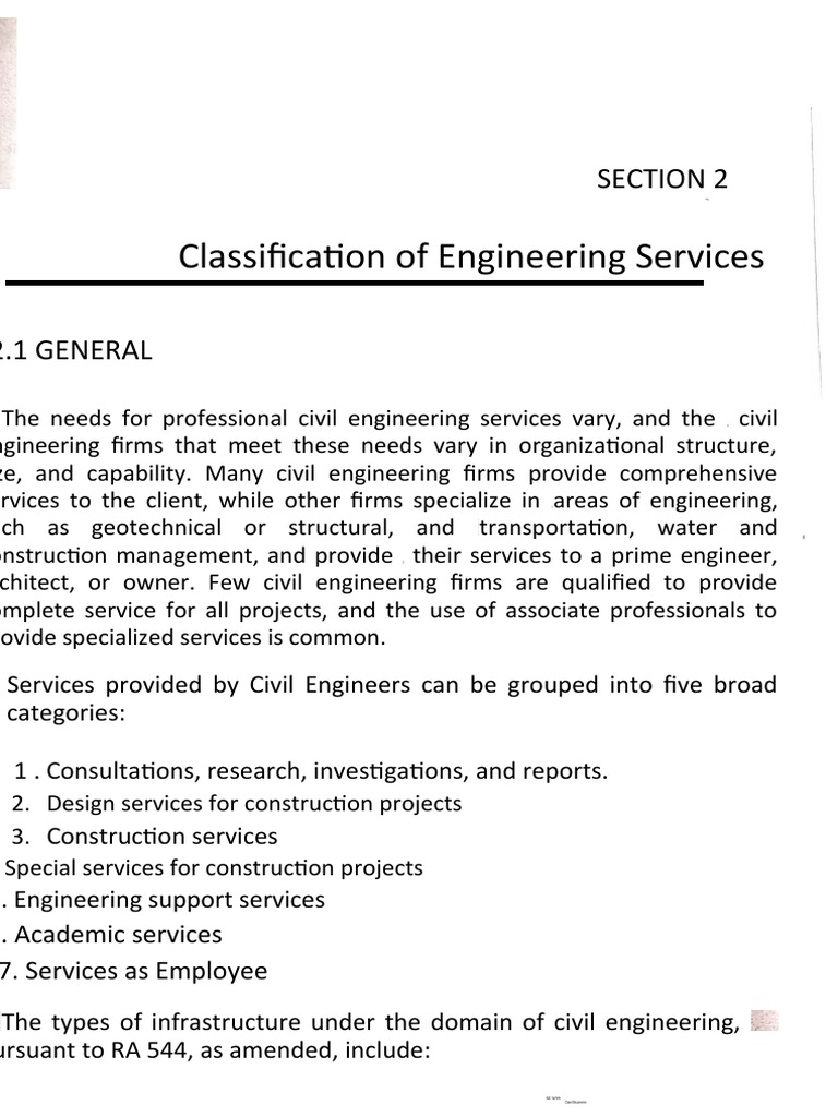 Classification of Engineering Services | PDF | Real Estate Appraisal ...