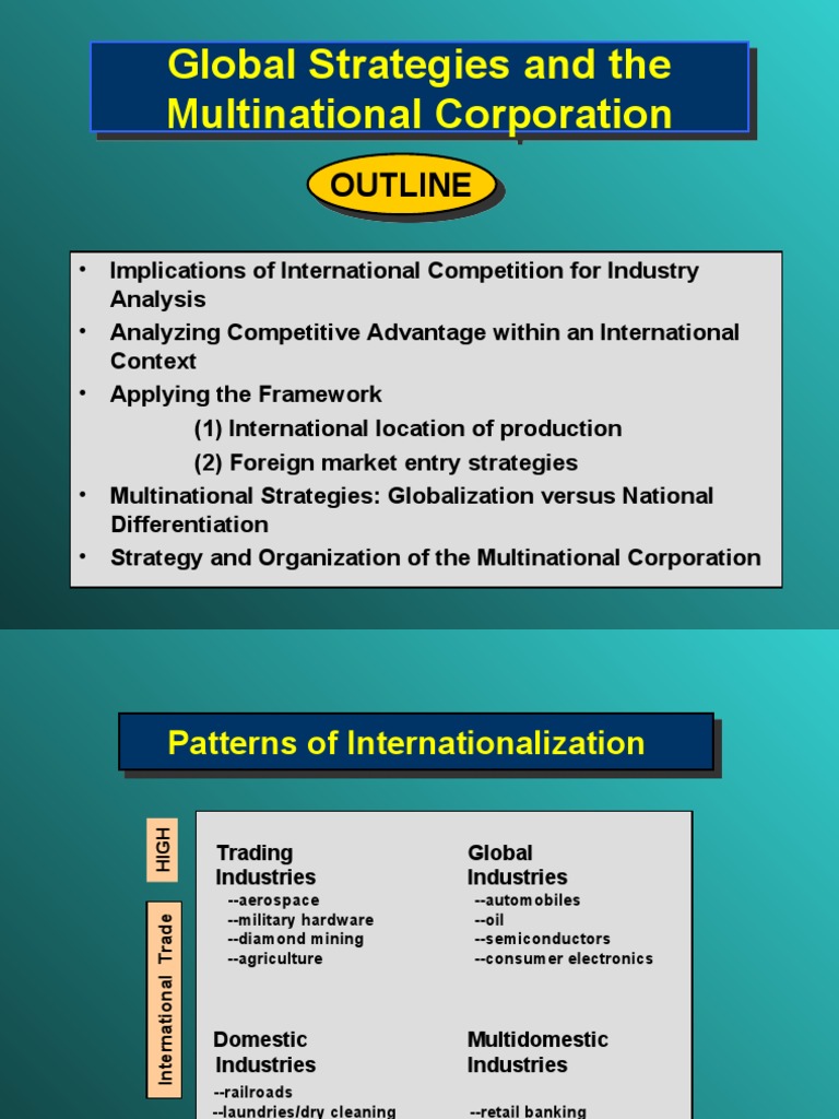 Global Strategies and The Multinational Corporation: Outline | PDF | Internationalization ...