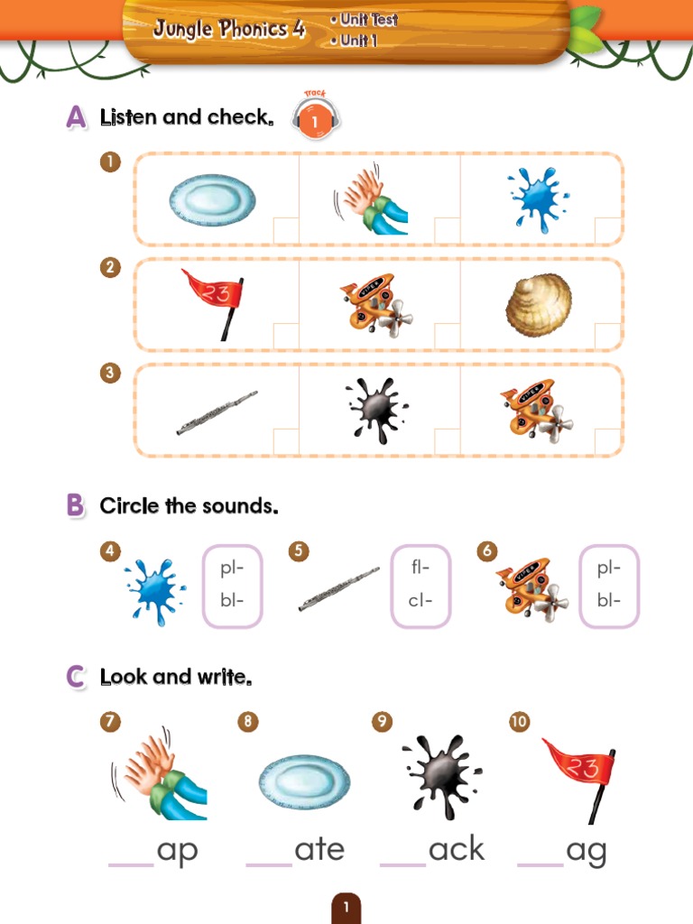 Jungle Phonics - B4 - Unit Test | PDF | Phonics | Education Theory