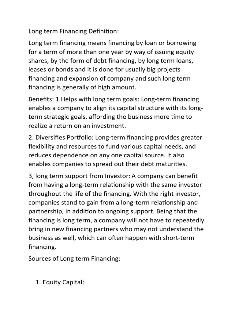 Long Term Financing | PDF | Debt | Equity (Finance)
