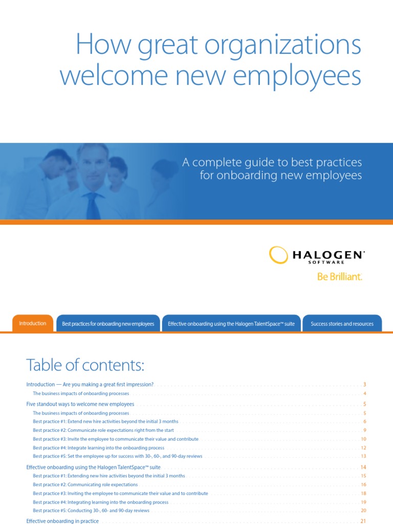How Great Organizations Welcome New Employees | PDF