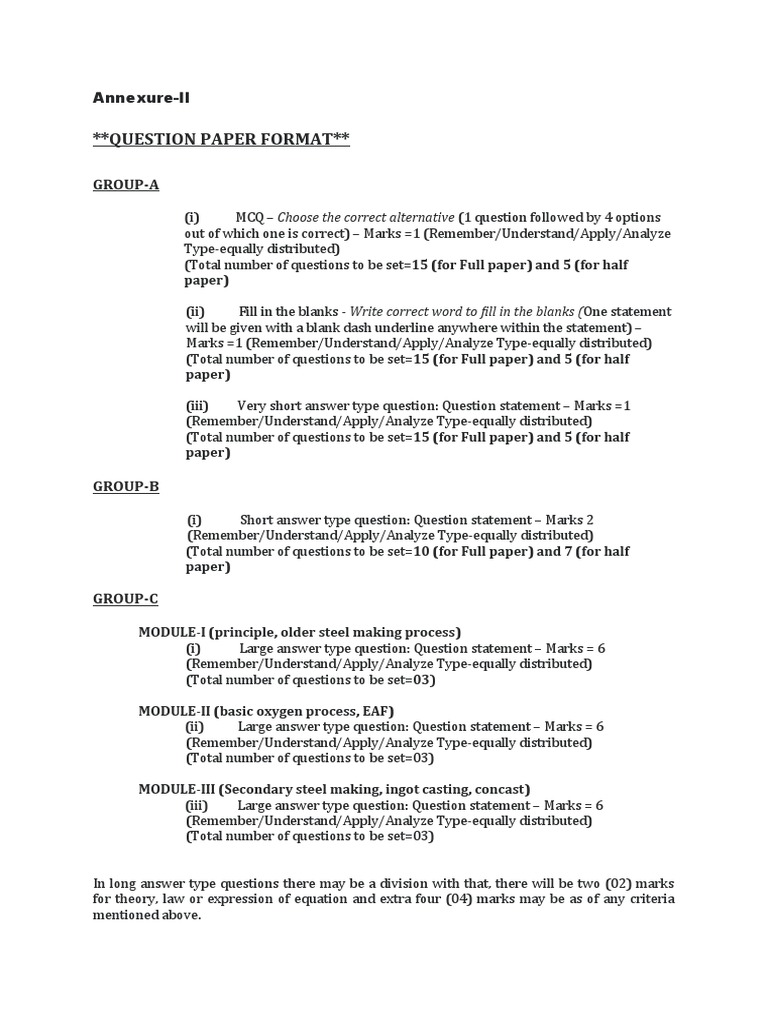 Paper Setter | PDF | Steelmaking | Blast Furnace