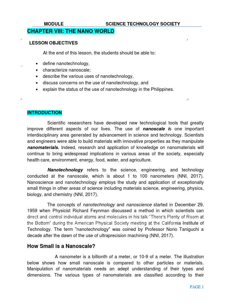 CHAPTER VIII The Nano World | PDF | Microscope | Nanotechnology