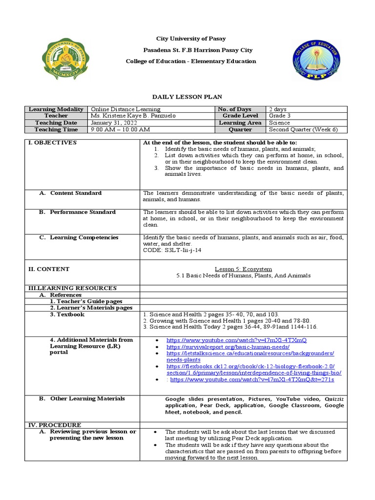 Daily Lesson Plan (EdTech) - (Final DLP) (PANZUELO) | PDF | Atmosphere Of Earth | Water