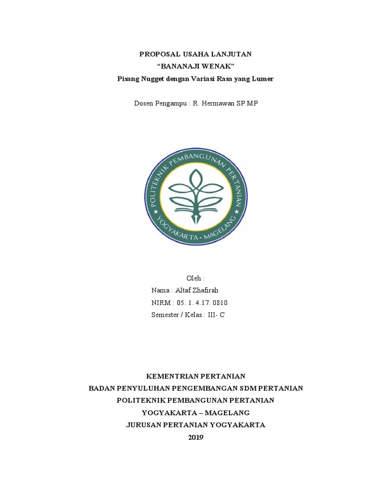 PROPOSAL USAHA LANJUTAN Pisang Nugget | PDF
