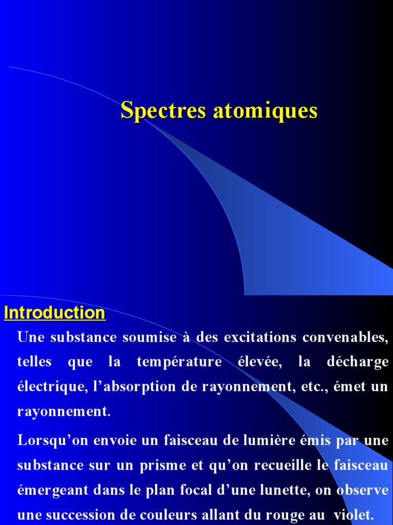 Spectre Atomique | PDF | Spectroscopie | Spectre électromagnétique