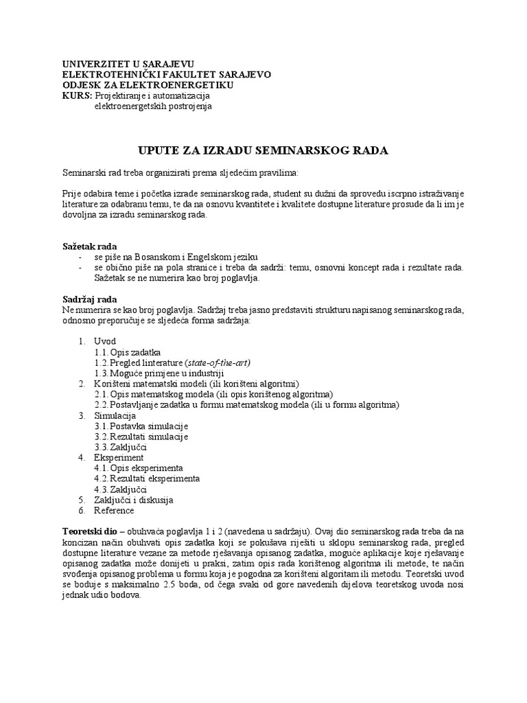 Pravila Seminarski Radovi | PDF
