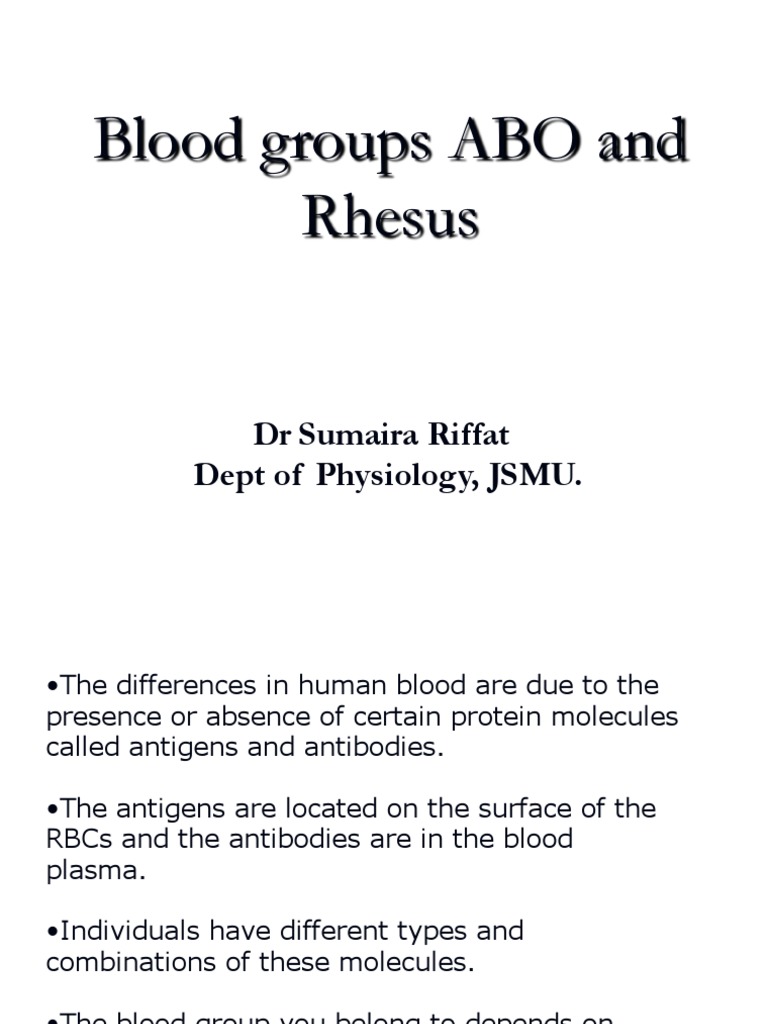 Blood Groups ABO and Rhesus | PDF | Blood Type | Microbiology