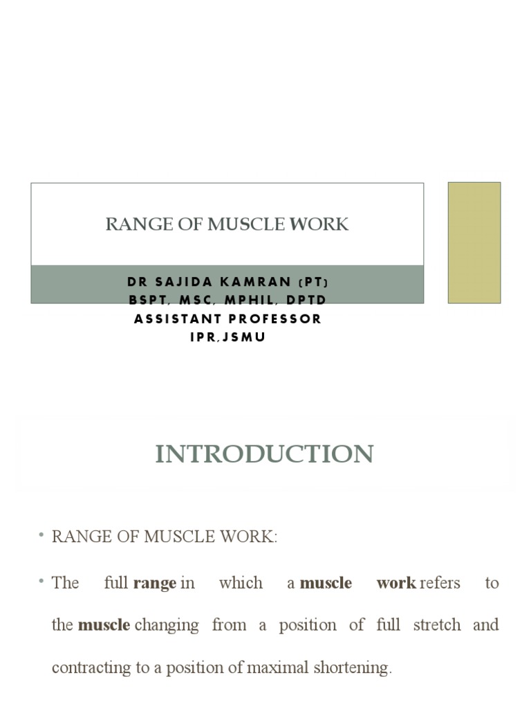 Range of Muscle Work. | PDF | Anatomical Terms Of Motion | Anatomy