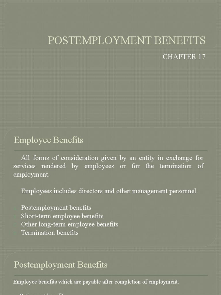 Postemployment Benefits | PDF | Defined Benefit Pension Plan | Accrual