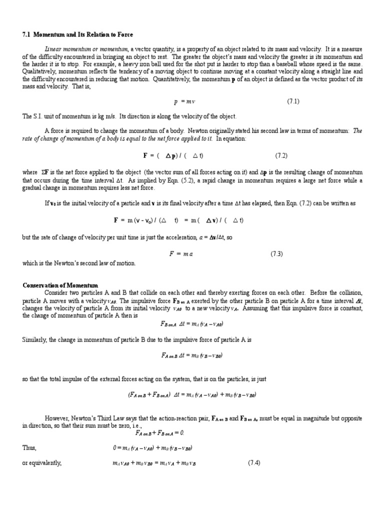 Physics Module 7 | PDF | Collision | Momentum